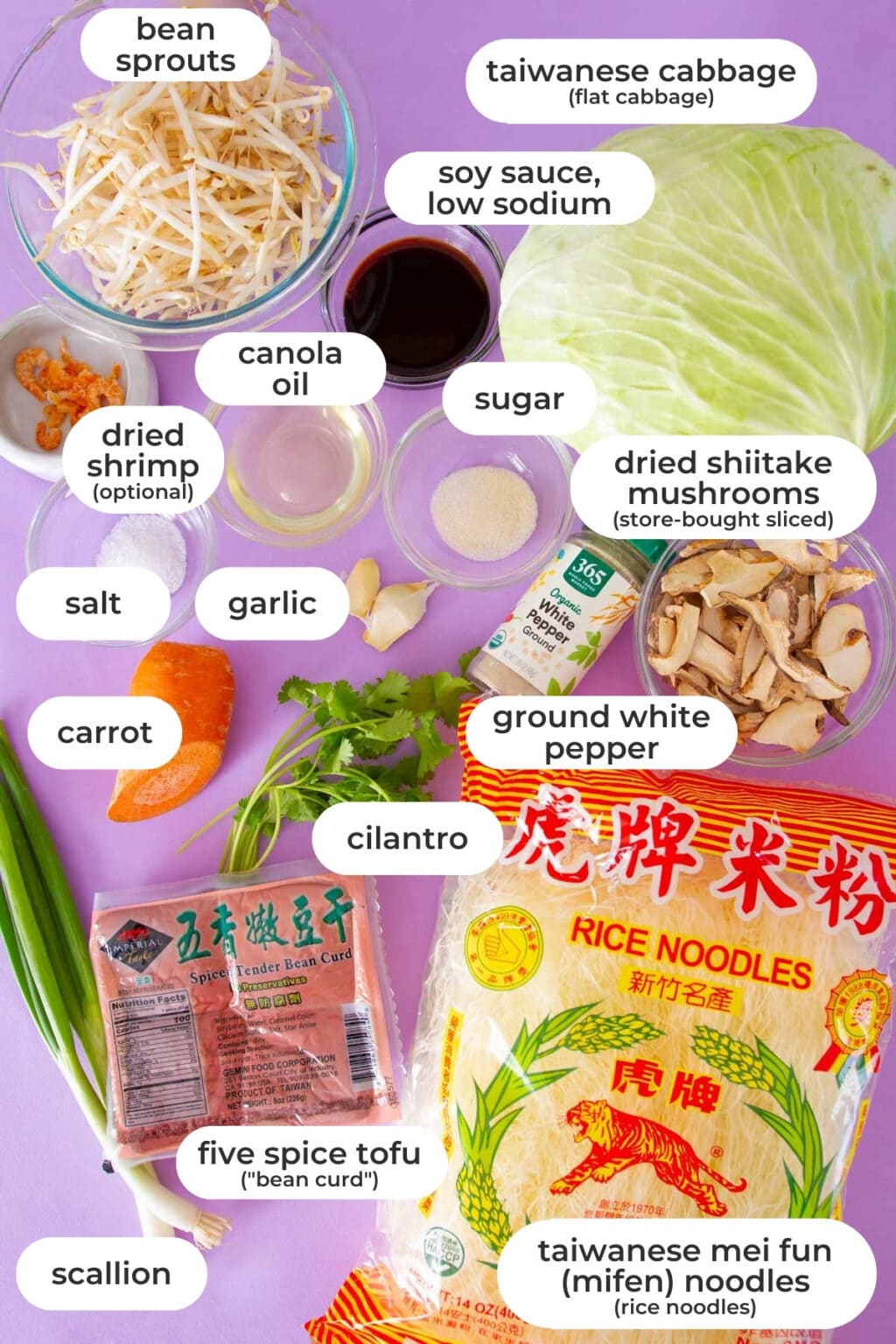 vegetable mei fun noodles (mifen) 台灣炒米粉