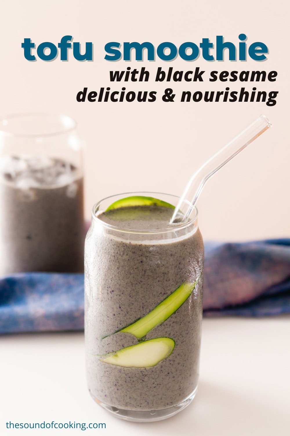 the most delicious tofu smoothie with black sesame
