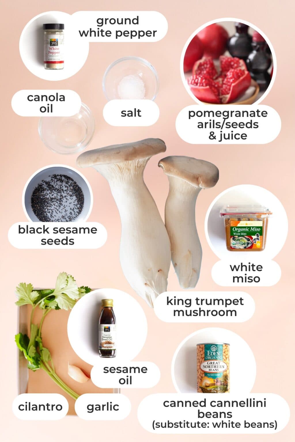 king trumpet mushroom with umami white bean puree