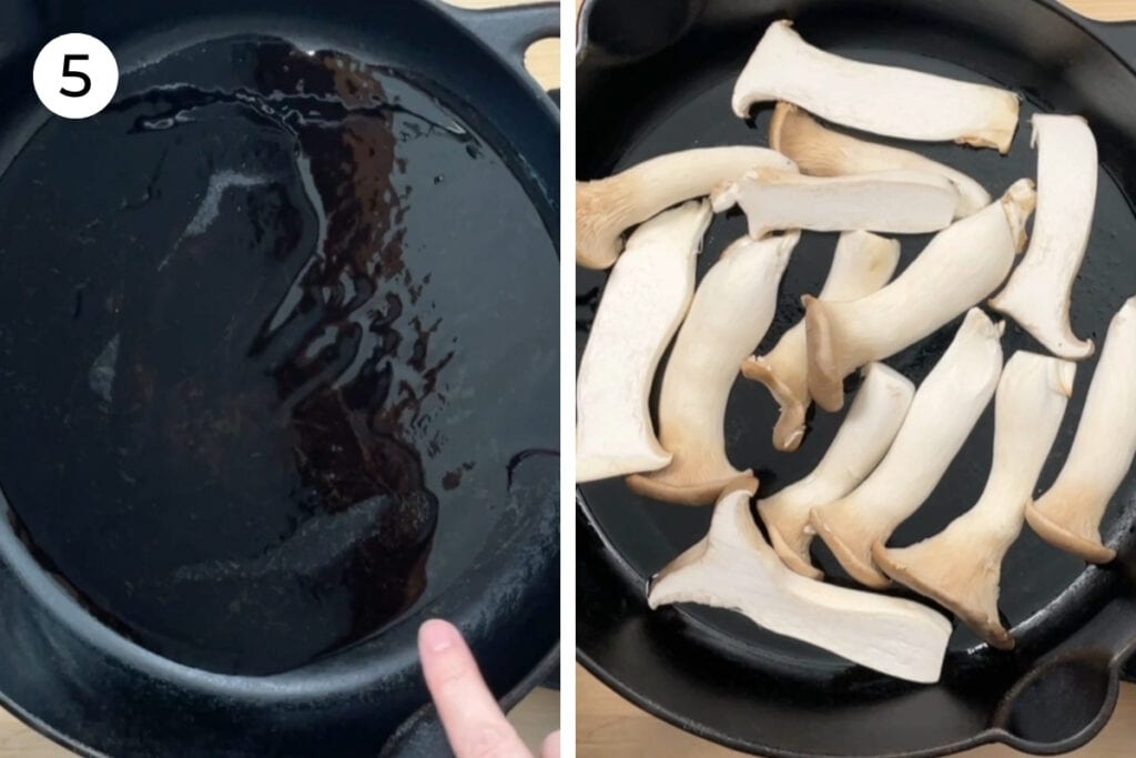 king trumpet mushroom with umami white bean puree
